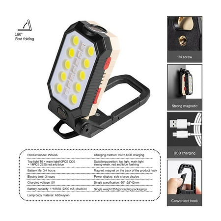 Portable LED Outdoor Electric Camping lamp Handheld LED Camping Working ...