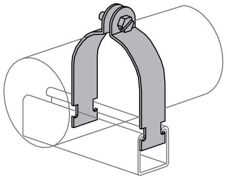 Power-Strut PS 1100 1 1/2, Channel Pipe/Conduit Clamp, Rigid Steel or ...