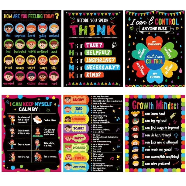 Gisgfim Feelings Posters 6 Pieces Wall Art For Classroom Coping ...