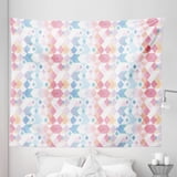 Abstract Tapestry, Pastel Geometric Colorful Polygonal Shapes Rhombus ...
