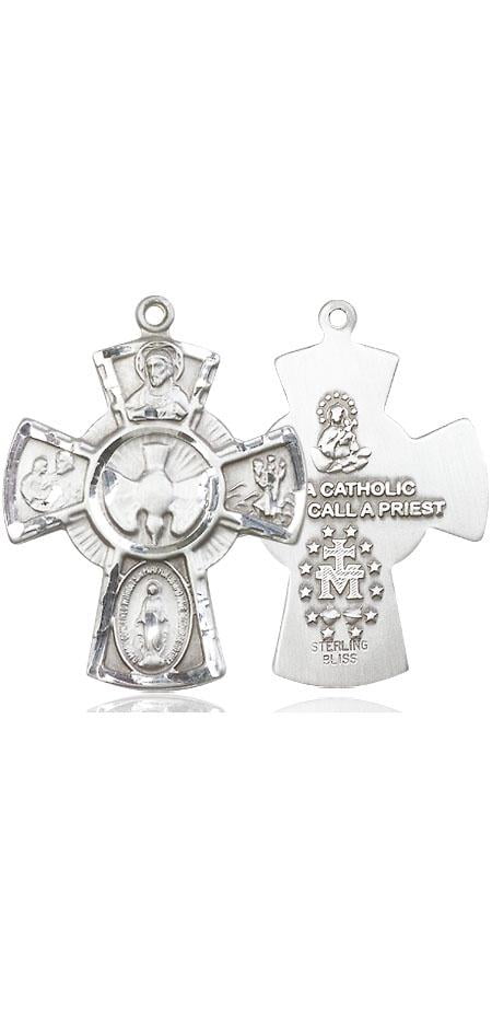 Extel Large Pewter Traditional Catholic 5-Way Cross Cruciform Medal ...