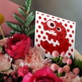 3drose, Print of Number 3 with Face on Red Dots, 1 Greeting Card with ...