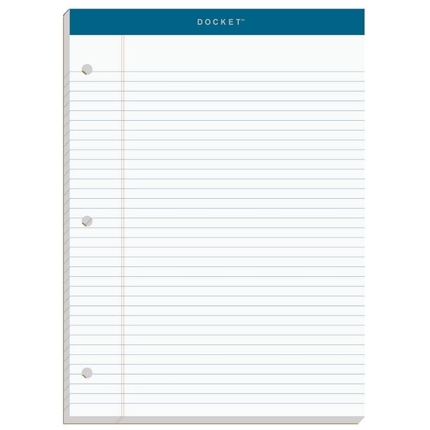 TOPS Docket Writing Pads, College Rule, 100 Sheets, 8-1/2 x 11-3/4 ...