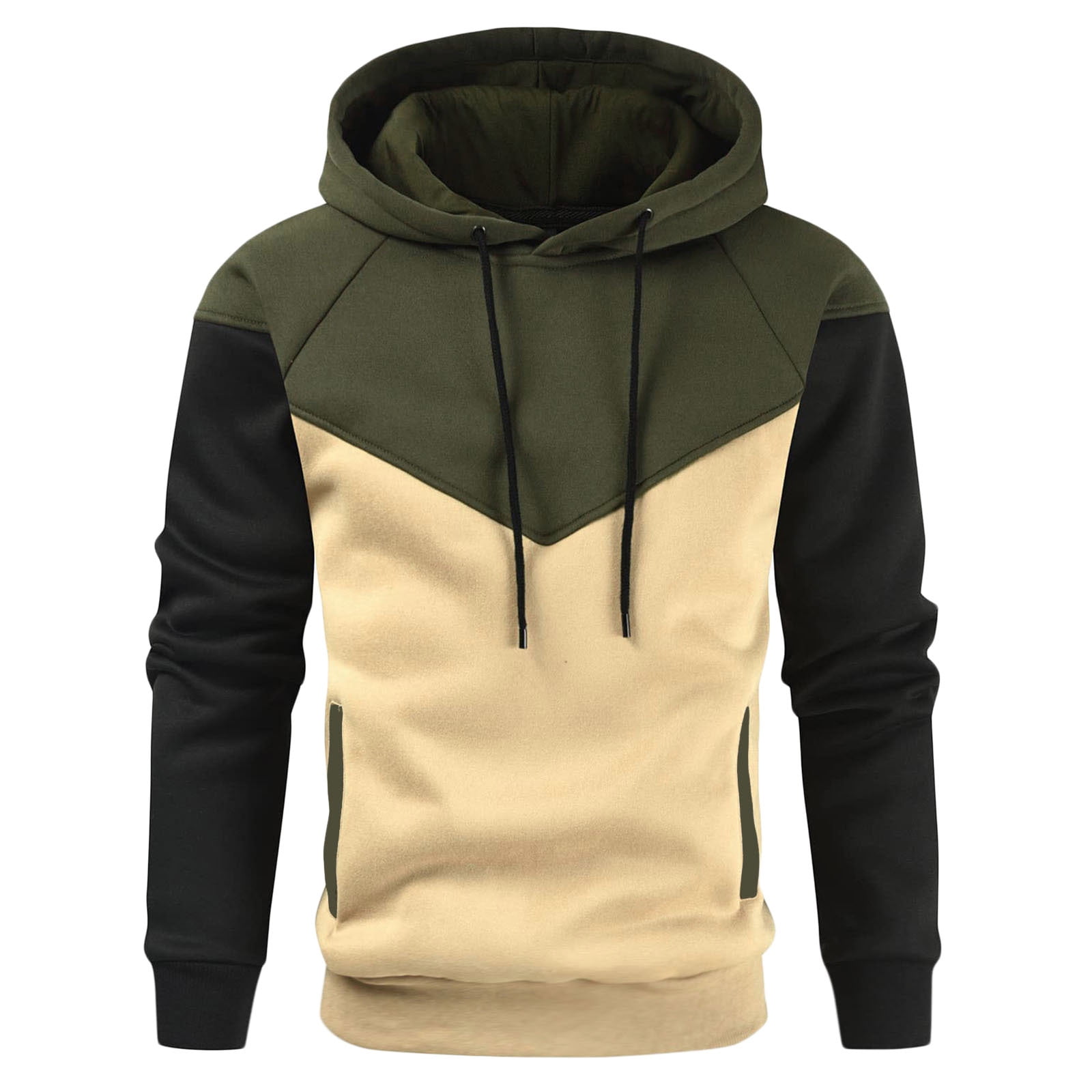 Click here for Zanvin Tops Mens Color Block Pullover Hoodie Long... prices