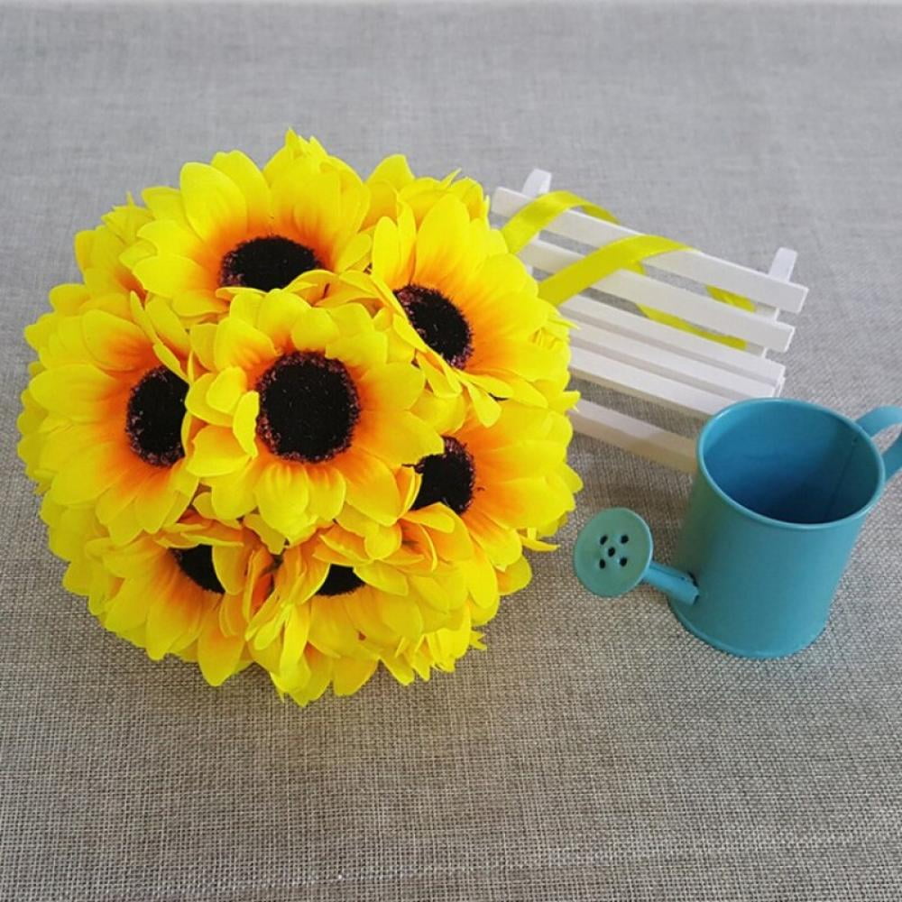 Promotion Clearance Artificial Sunflowers Kissing Ball Bouquet Wedding ...