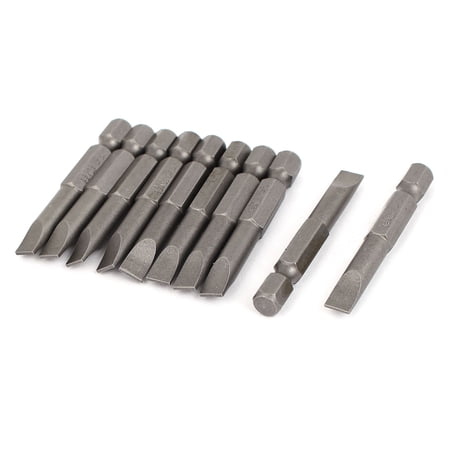 6mm Tip Magnetic Slotted Flat Head Screw Driver Bits 10 Pcs - Walmart.com