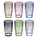 YIGSECU Unbreakable Acrylic Drinking Glasses Reusable Fruit Beer ...
