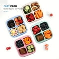 1 Deluxe Snack Container - Reusable 4-compartment Lunch Box with Clear ...