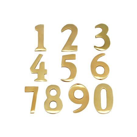 2-Inch Brass Mailbox Number 1 – Self Adhesive Floating #1 –Numbering ...