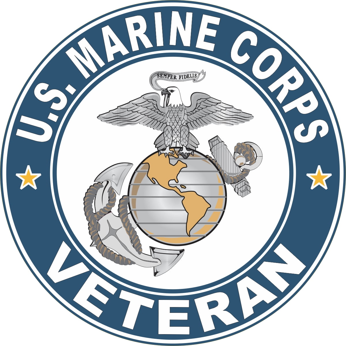 U.S. Marine Corps Veteran 3.8" Decal - Walmart.com