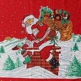 Shiny Gold Accents on Large Christmas Patterns Decorative Tablecloth ...
