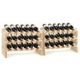 Gymax 36 Bottle Modular Wine Rack 6 Tier Stackable Wooden Display ...