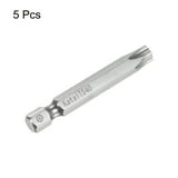 T40 Magnetic Security Star 5 Point Torx Screwdriver Bit 1/4" Hex Shank 2" Length Screw Driver, 5 ...