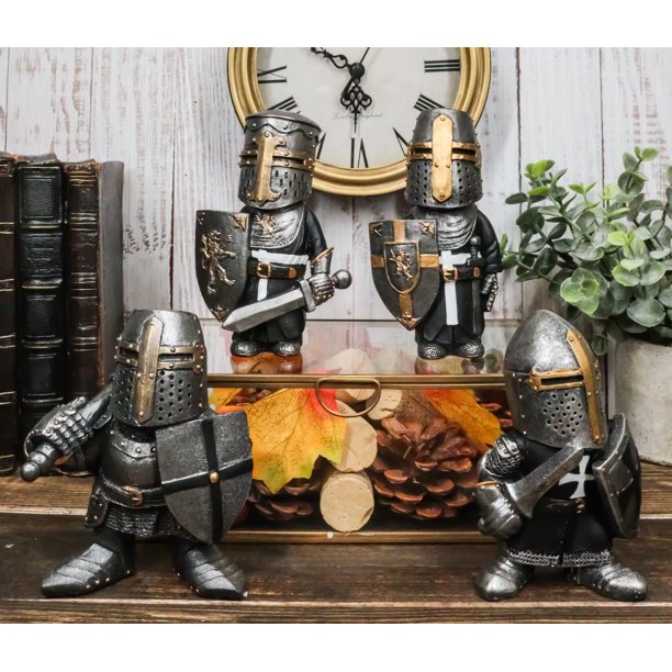 Chibi Medieval Armored Knight Of The Cross Templar Crusader Figurines ...