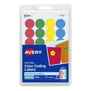Avery See-Through Color-Coding Removable Labels, 1/4" Round, Assorted ...