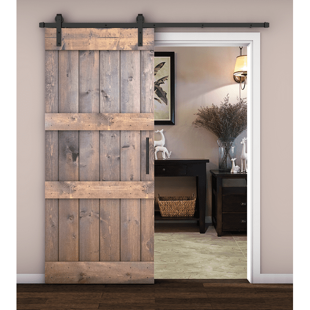 Essencaliy 36in x84in Solid Wood Barn Door, Made-in-USA Farmhouse ...