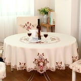 Dengjunhu Flower Embroidered Lace Cream Tablecloth Luxury Cutwork Table ...