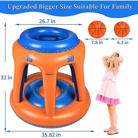 Almi Swimming Pool Basketball Hoop Inflatable Pool Float Set Basketball ...