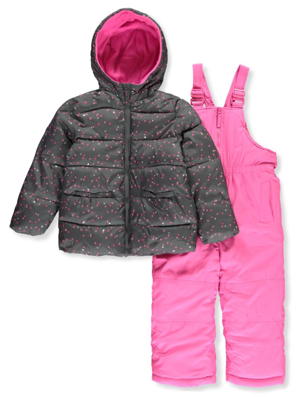 Pink Platinum Girls' Heart Bunched 2-Piece Snowsuit - Walmart.com