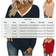 Abtuhar Women Long Sleeve Tops Solid V Neck Golden Border Pull Over ...