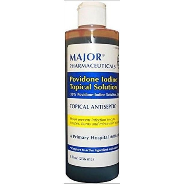 Major Povidone Iodine 10% Topical Antiseptic Solution Cut & Burn Relief ...