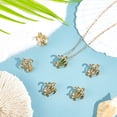 6Pcs Turtle Shell Shape Pendant Charms 18K Gold Plated Brass Openable ...