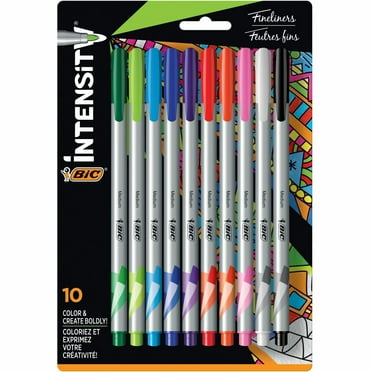 BIC Intensity Fineliner Felt Pen, Fine Point (0.4 mm), Assorted Colors ...