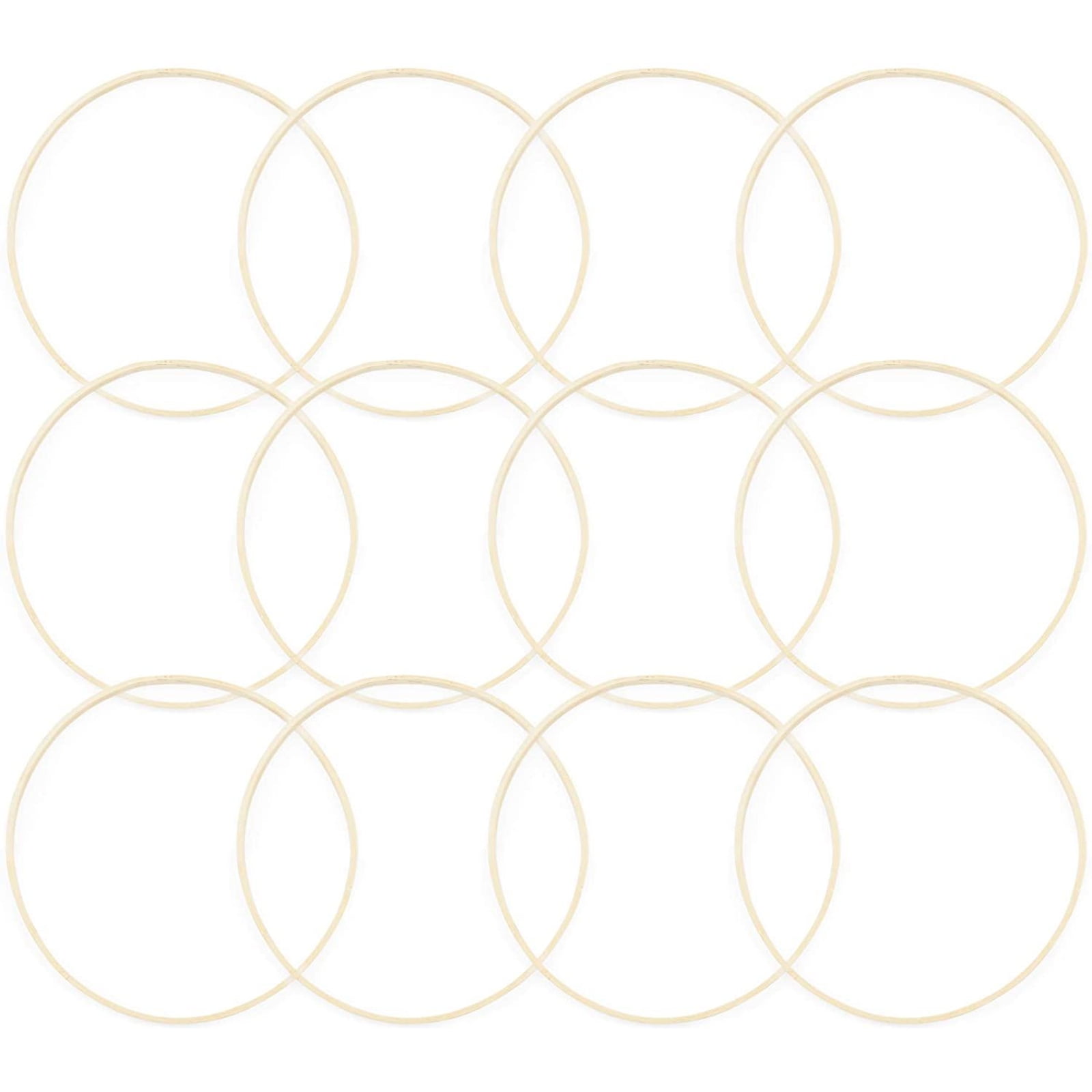 Bamboo Rings for Crafts, Macrame, and Dreamcatchers (10.2 Inches, 12 ...