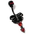 Body Candy Womens 14G 316L Steel Black Piercing Skeleton Hearts Gothic Mens Dangle Belly Button ...