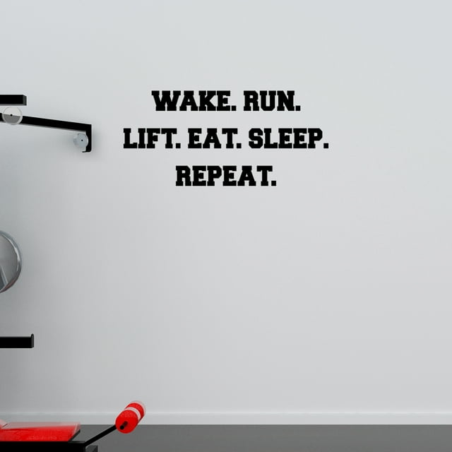 Empresal Wake Run Lift Eat Sleep Repeat Wall Decor Vinyl Decal Gym ...