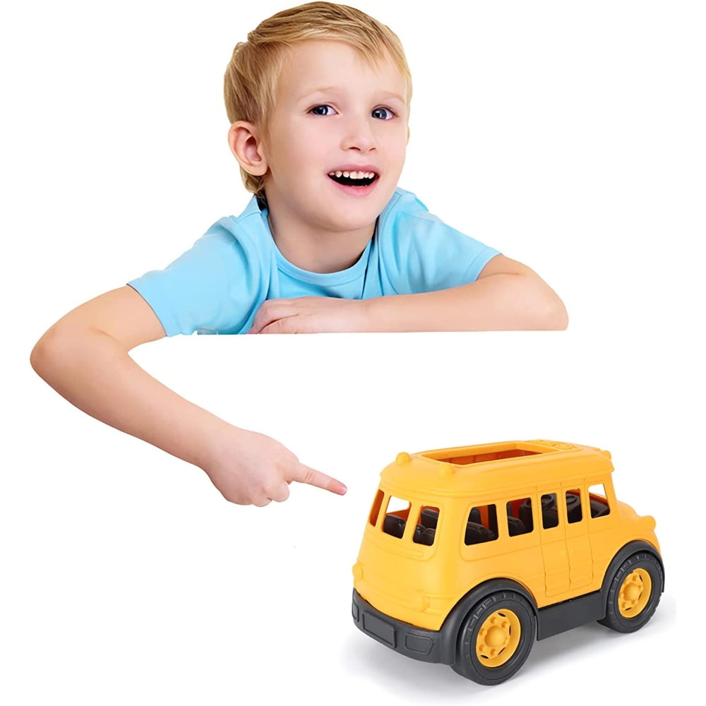 Big School Bus Toy for Toddlers, Yellow Plastic Vehicle for Kids Boys ...