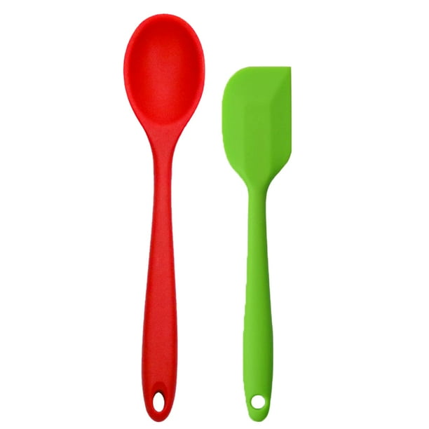 2 Piece Mini Kitchen Utensil Set- Silicone Kitchen Tools with Spoons ...