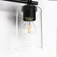 LNC 22-in 3-Light Matte Black and Clear Glass LED Contemporary/Modern ...