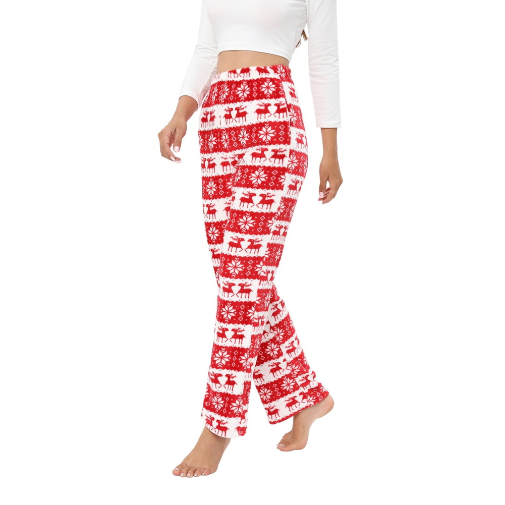 Women Soft Pajama Pants Holiday Christmas Snowflake Elk Print Trousers ...