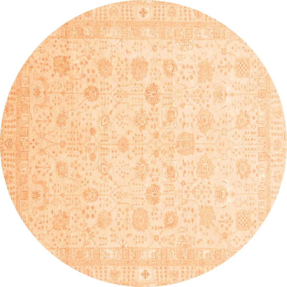 Ahgly Company Indoor Round Oriental Orange Traditional Area Rugs, 7 ...