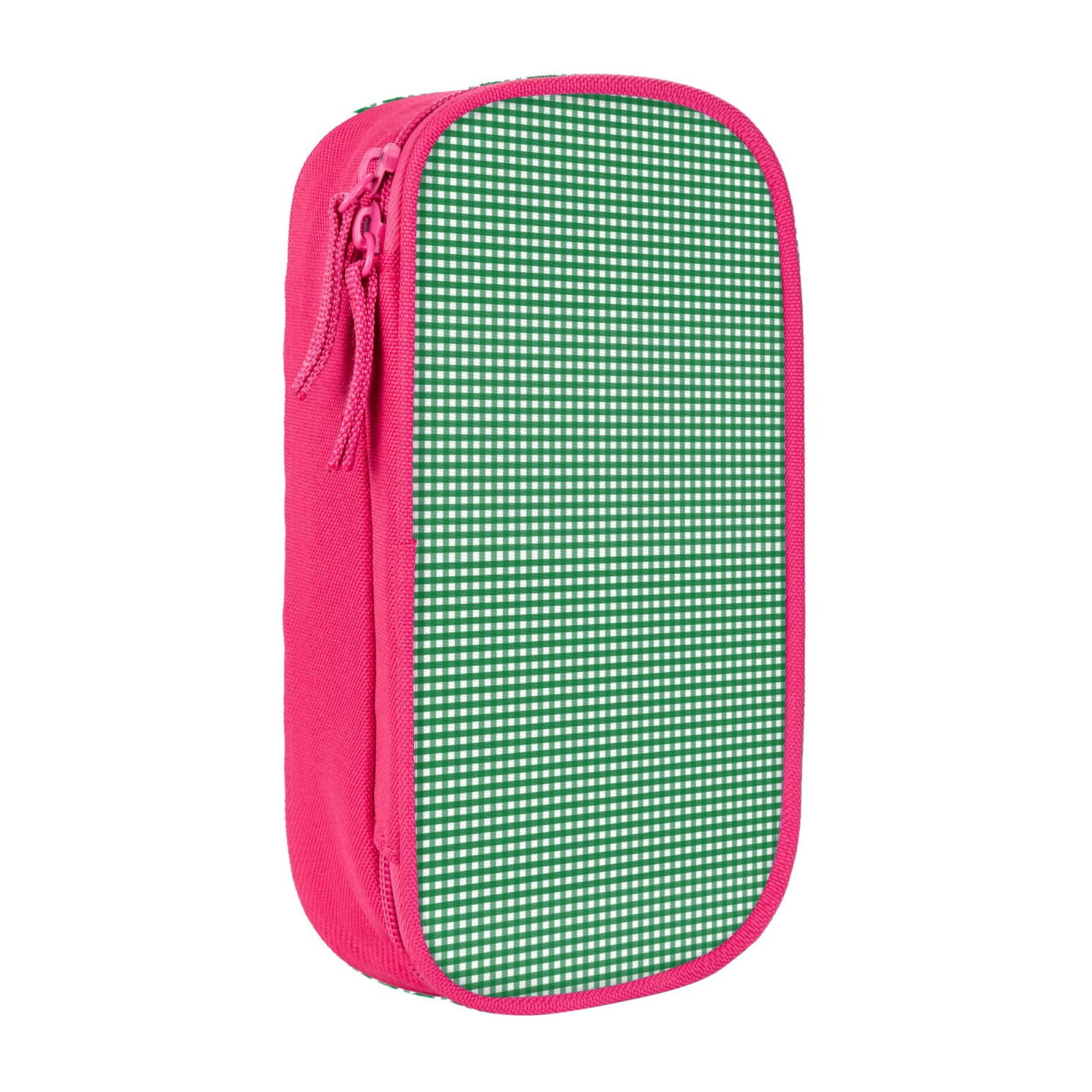 XMXY Green Gingham Checkered Pencil Case Cute Aesthetic, Portable ...