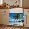 Beach Palm Tree Cabinet Curtains Summer Ocean Blue Sky Tropical Island ...
