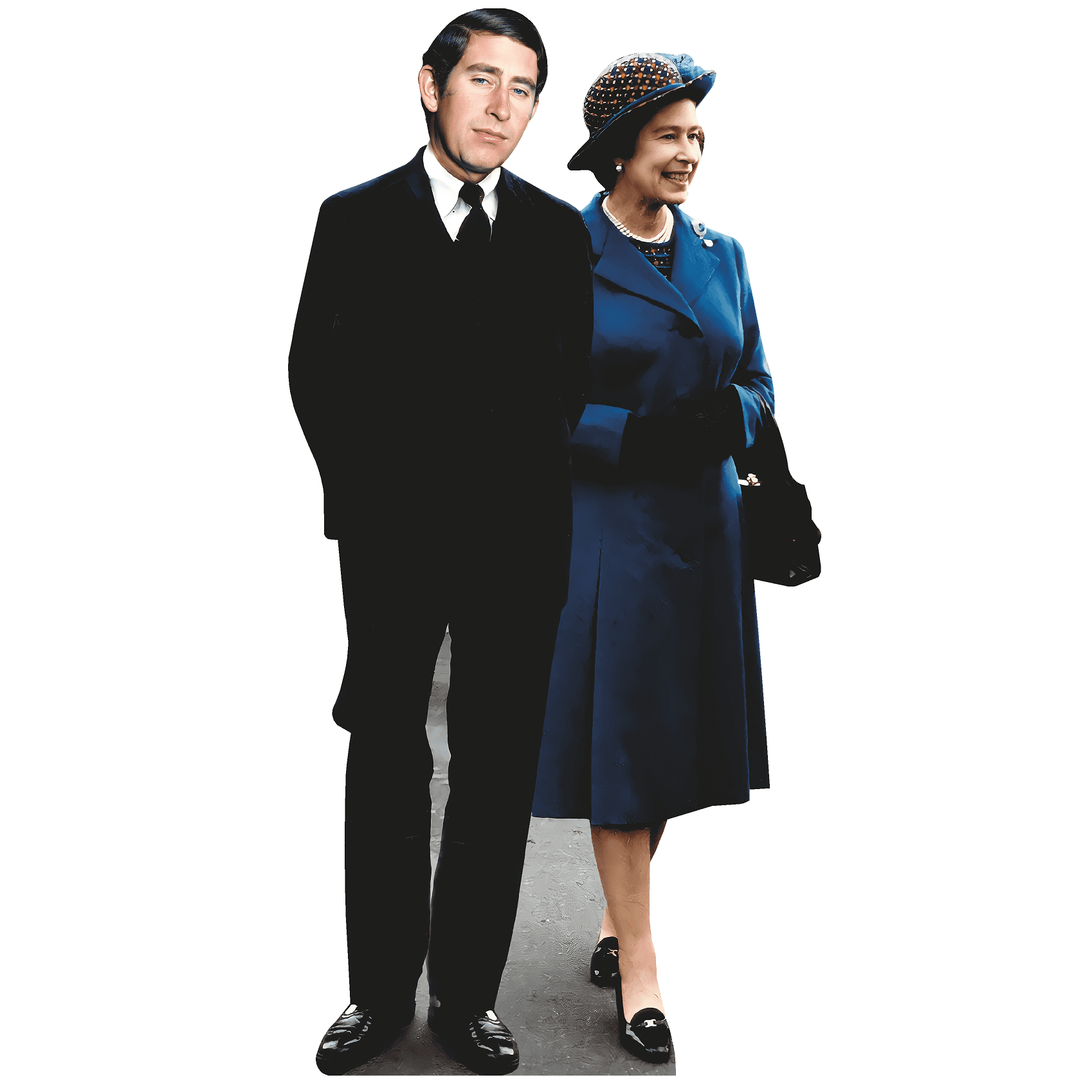 Prince King Charles III Queen Elizabeth II 1980s Cardboard Cutout ...