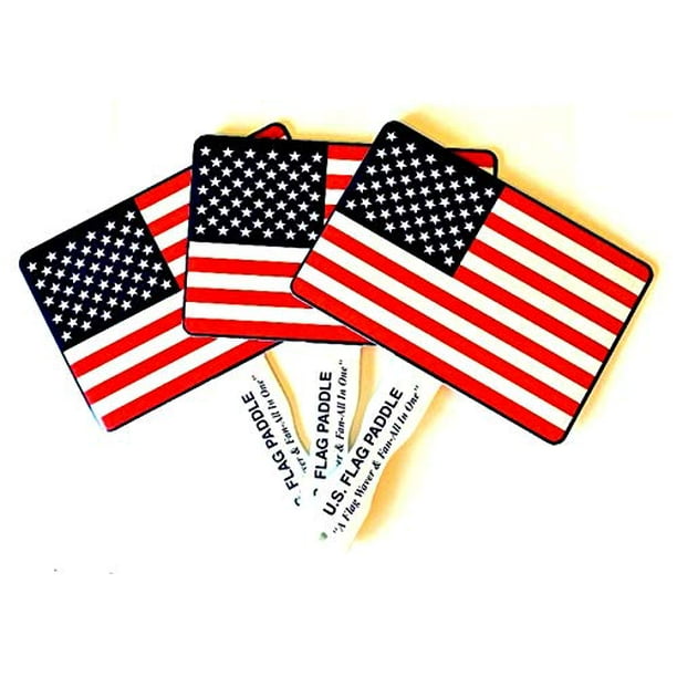 World Flags Direct Pack of 3 United States Flag Paddle Fans - 6"x 9" U ...