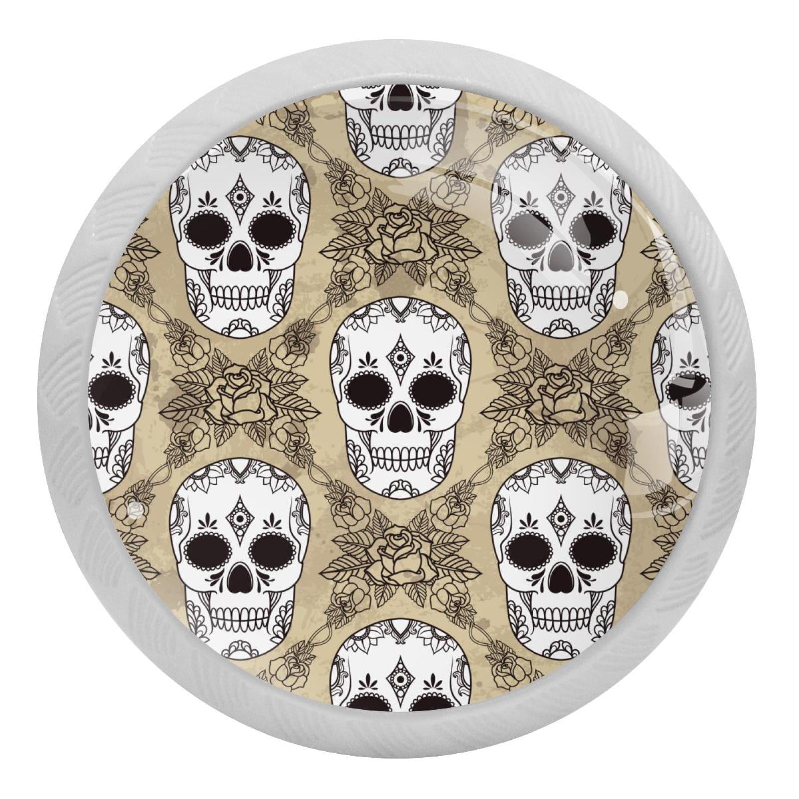 4PCS Round Skull Cabinet Fluorescence Knob Glowing in the Dark ...