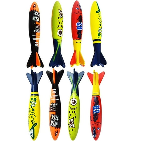 8 Pieces Diving Toys Underwater Pool Toys Gliding Shark Throwing ...