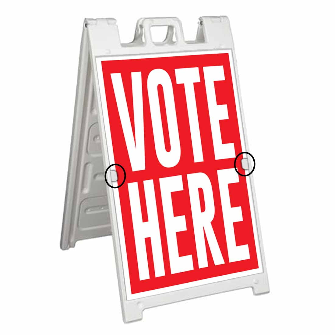 Vote Here (24" X 36") Deluxe A-Frame Signicade, Includes 2 Removable ...