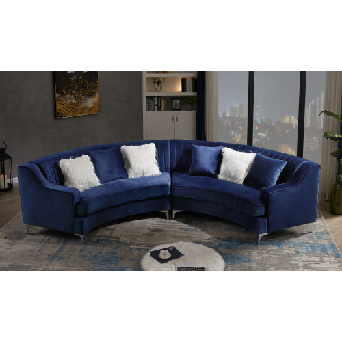 Half-Moon Modular Sectional Sofa, Tufted Curved Back Velvet Sofa ...