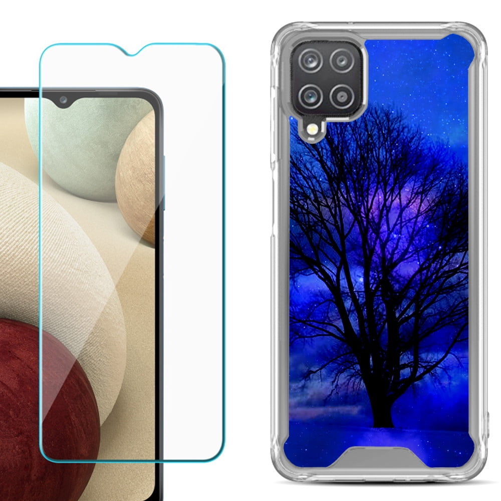 Shockproof Bumper Phone Case for Samsung Galaxy A12, with Tempered ...