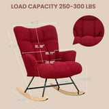 SAETSFEG Nursery Rocking Chair Teddy Upholstered Glider Rocker High ...