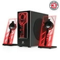 GOgroove BassPULSE Red LED Computer Speaker System: Loud Volume Control ...