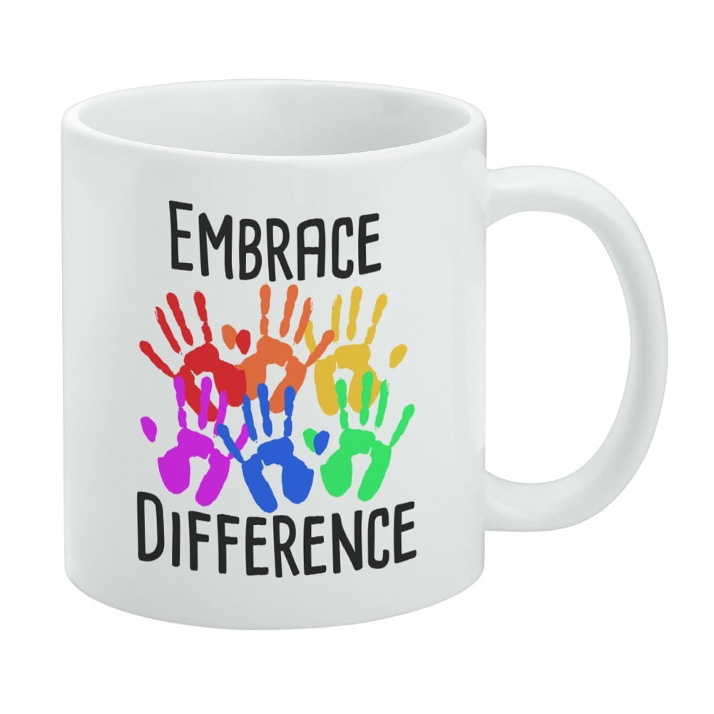 Embrace Difference Autism Hand Prints White Mug - Walmart.com
