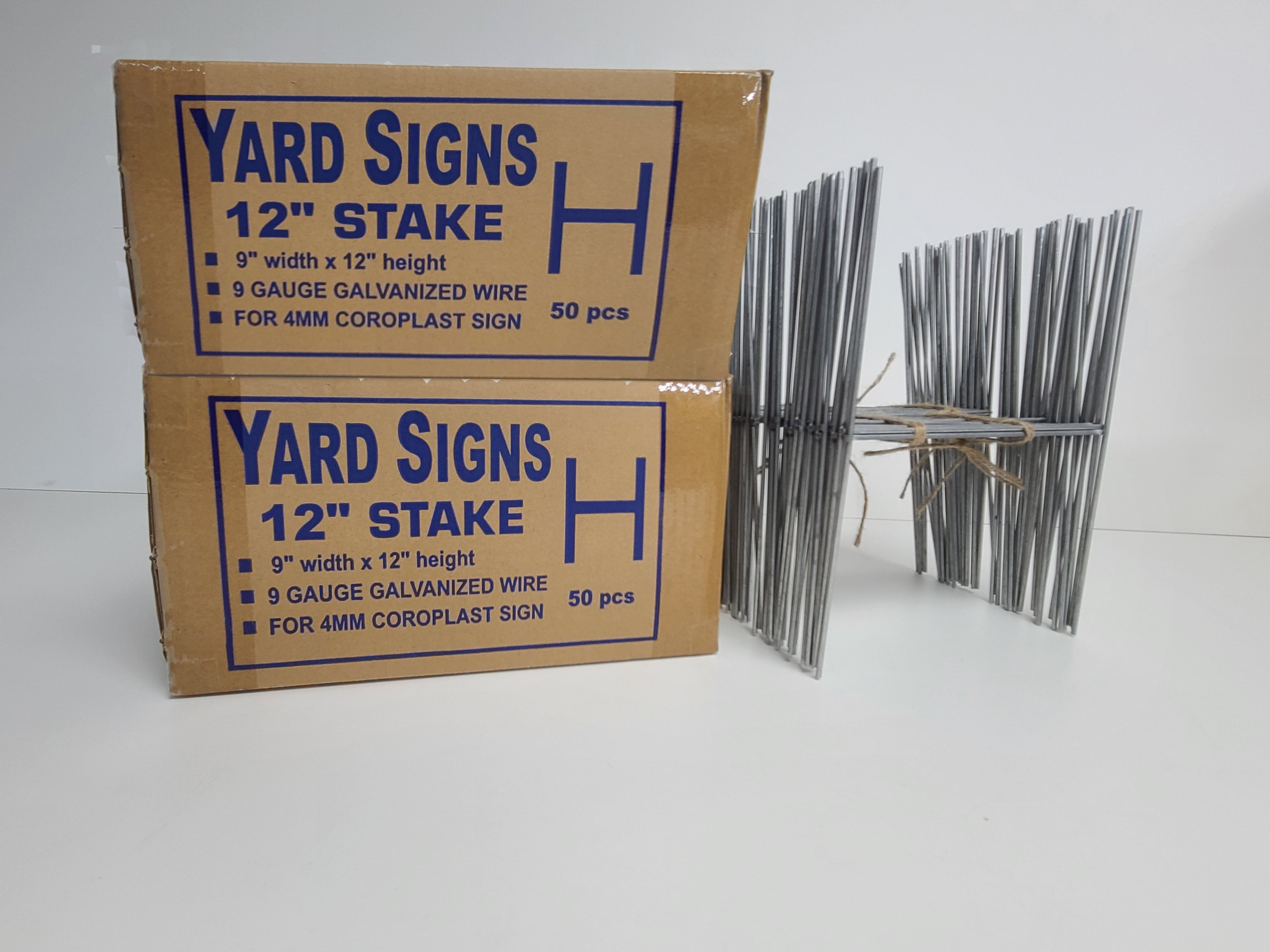 100 Sign Stake 12x9 Inch x 9 Gauge Galvanized Wire Stake, 100 Pieces ...