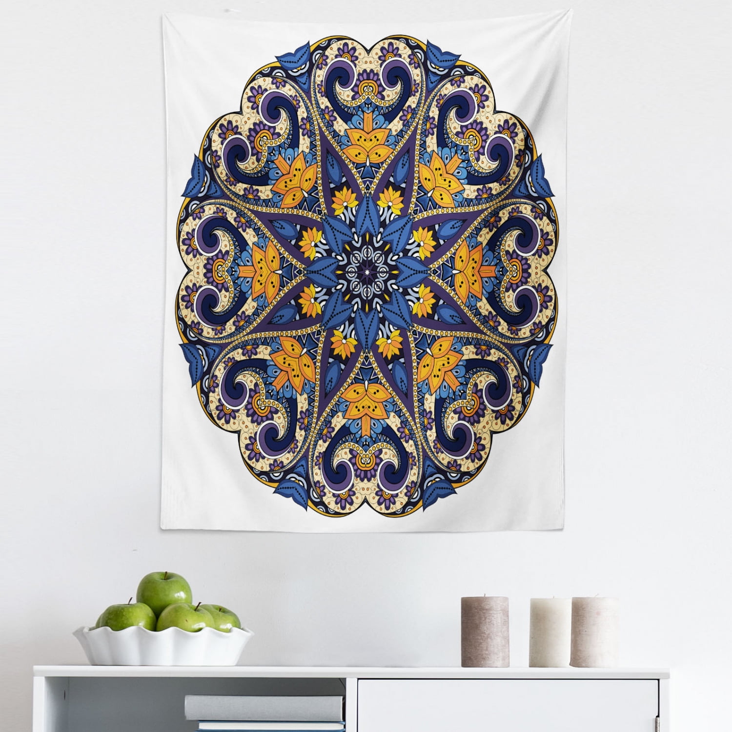 Ethnic Tapestry, Floral Motif Vibrant Colors Inner Balance Pattern ...