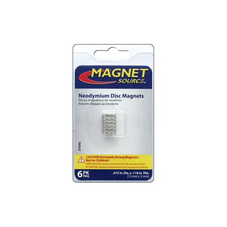 The Magnet Source Neodymium Magnet Disc 1/2" 6Pc | Walmart Canada